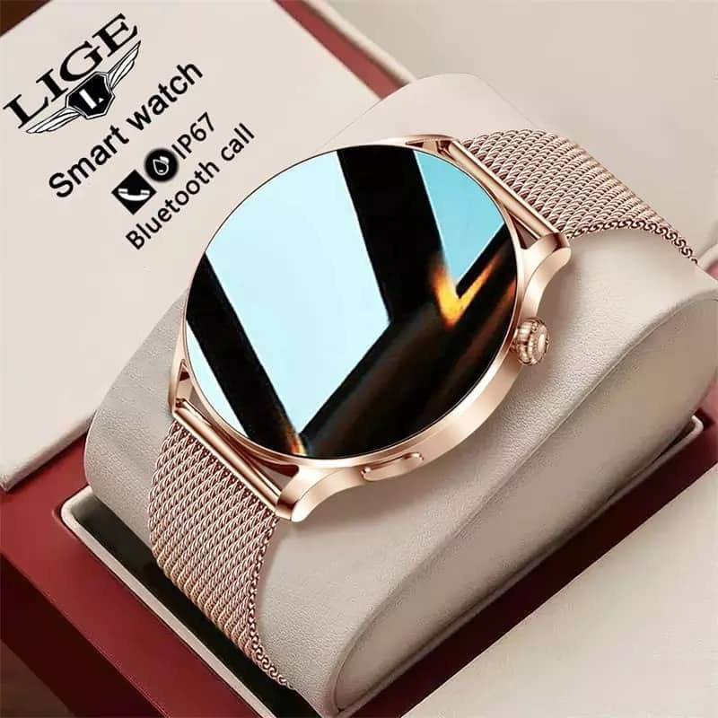 lige smart watch with round shape Bluetooth call smart watch for unix ...